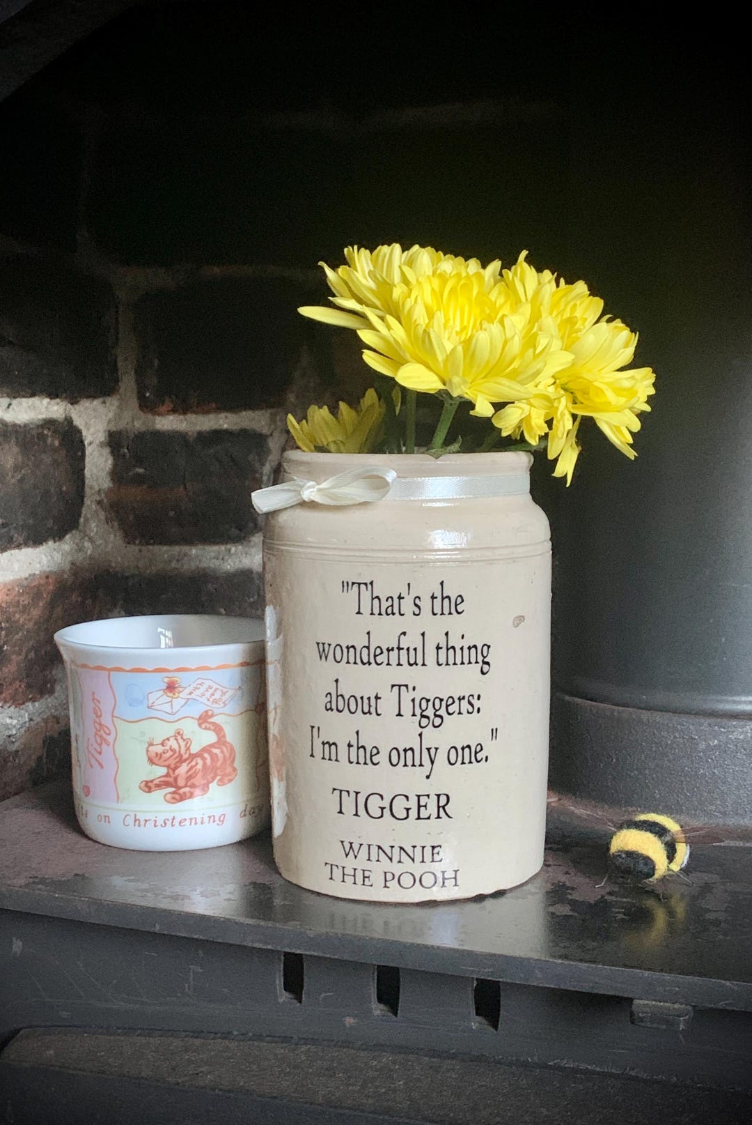 Antique Stoneware Pot: Hand-painted Tigger Winnie the Pooh Quote - Etsy