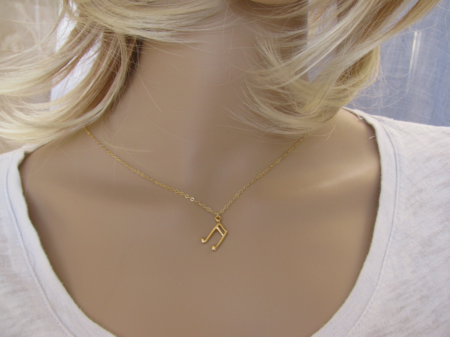 Musical Note Gold Necklace Gold Filled 14k Pendant Musical - Etsy