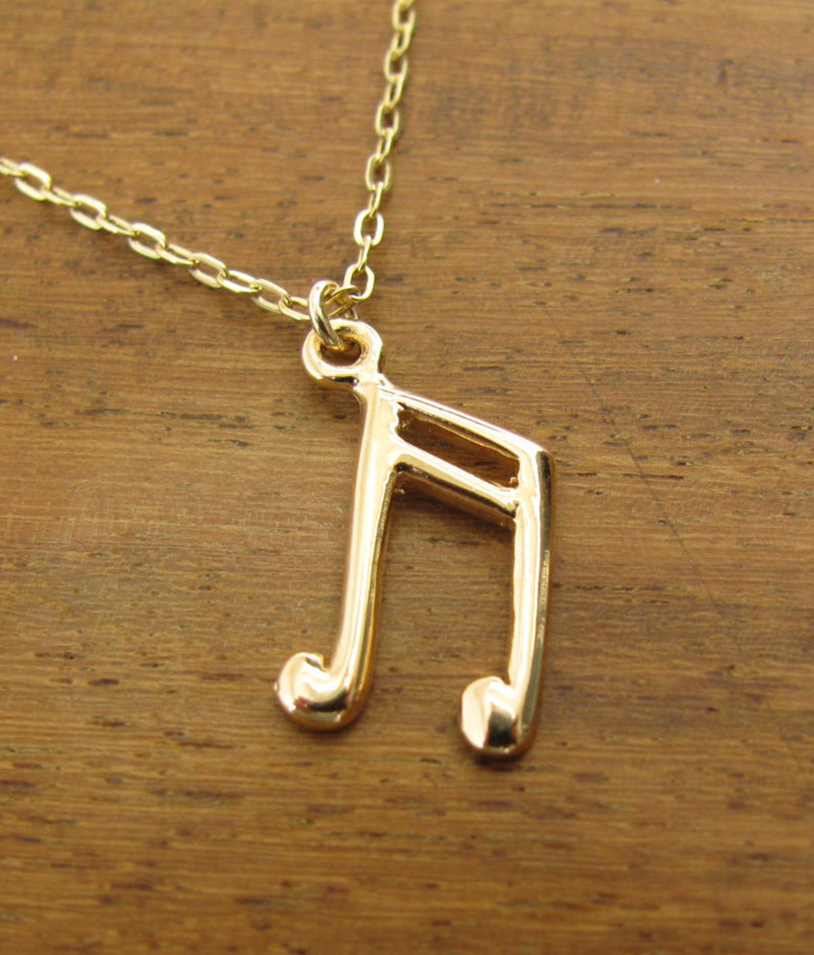 Musical Note Gold Necklace Gold Filled 14k Pendant Musical - Etsy
