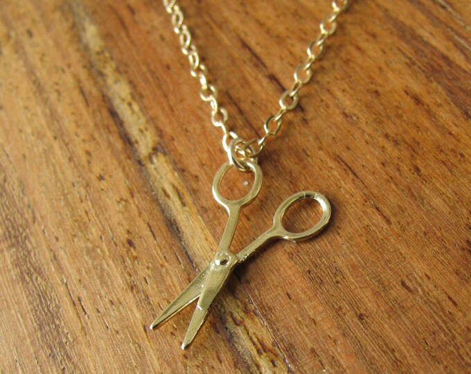 Gold Necklacescissors Necklace 14k Gold Filled Hair - Etsy