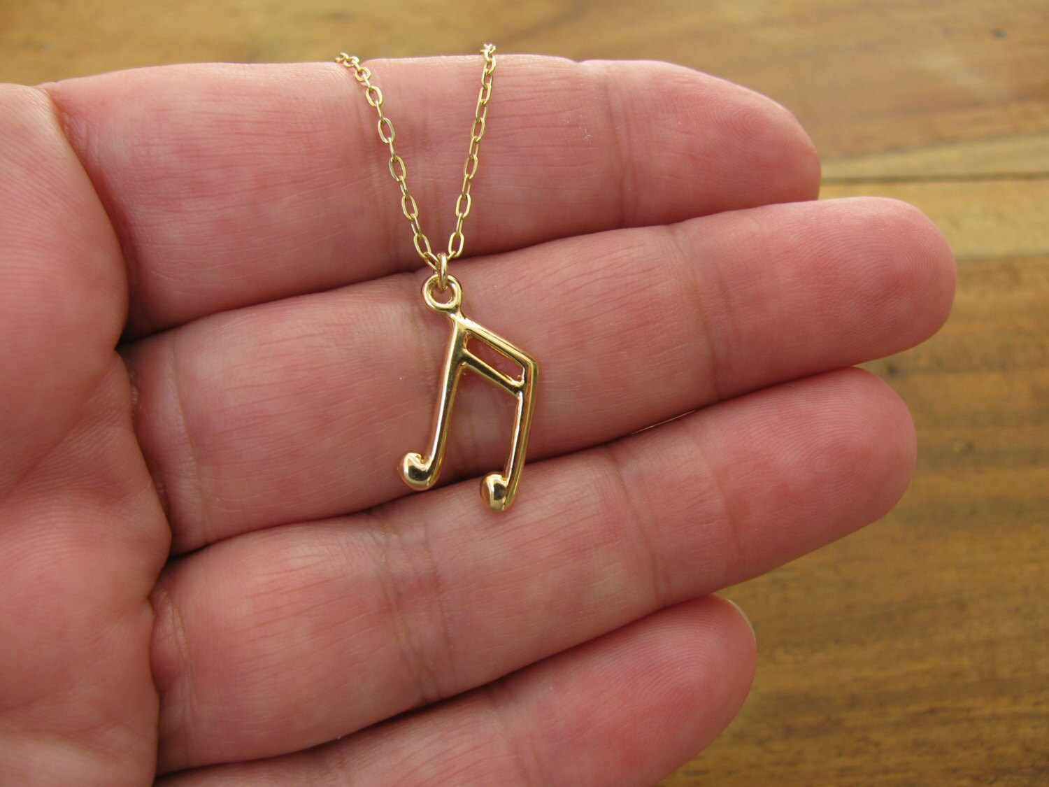 Musical Note Gold Necklace Gold Filled 14k Pendant Musical - Etsy