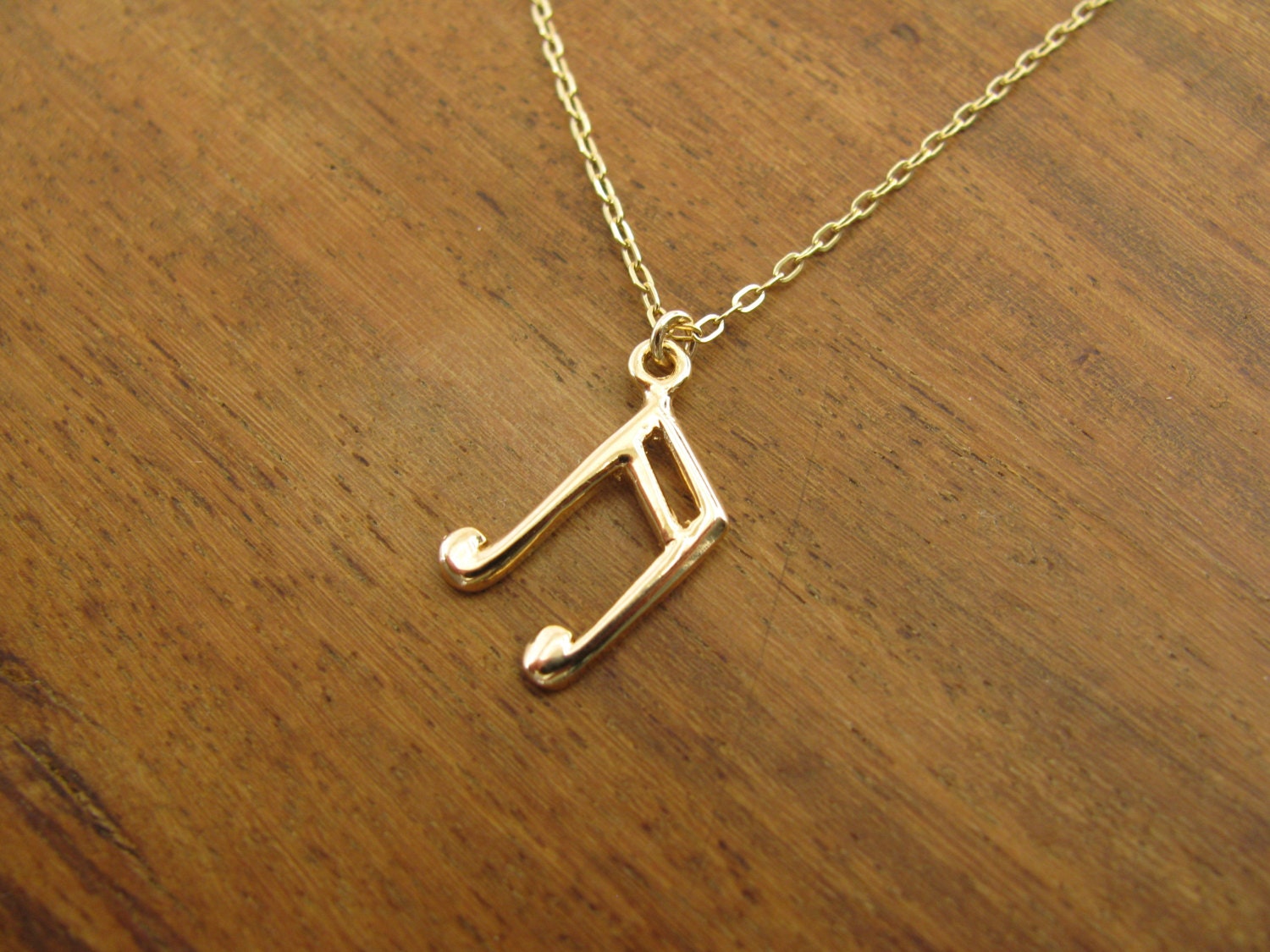 Musical Note Gold Necklace Gold Filled 14k Pendant Musical - Etsy