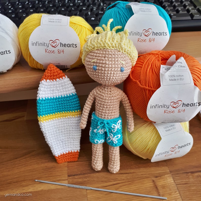 Crochet Pattern: Jake, the Surfer - Etsy