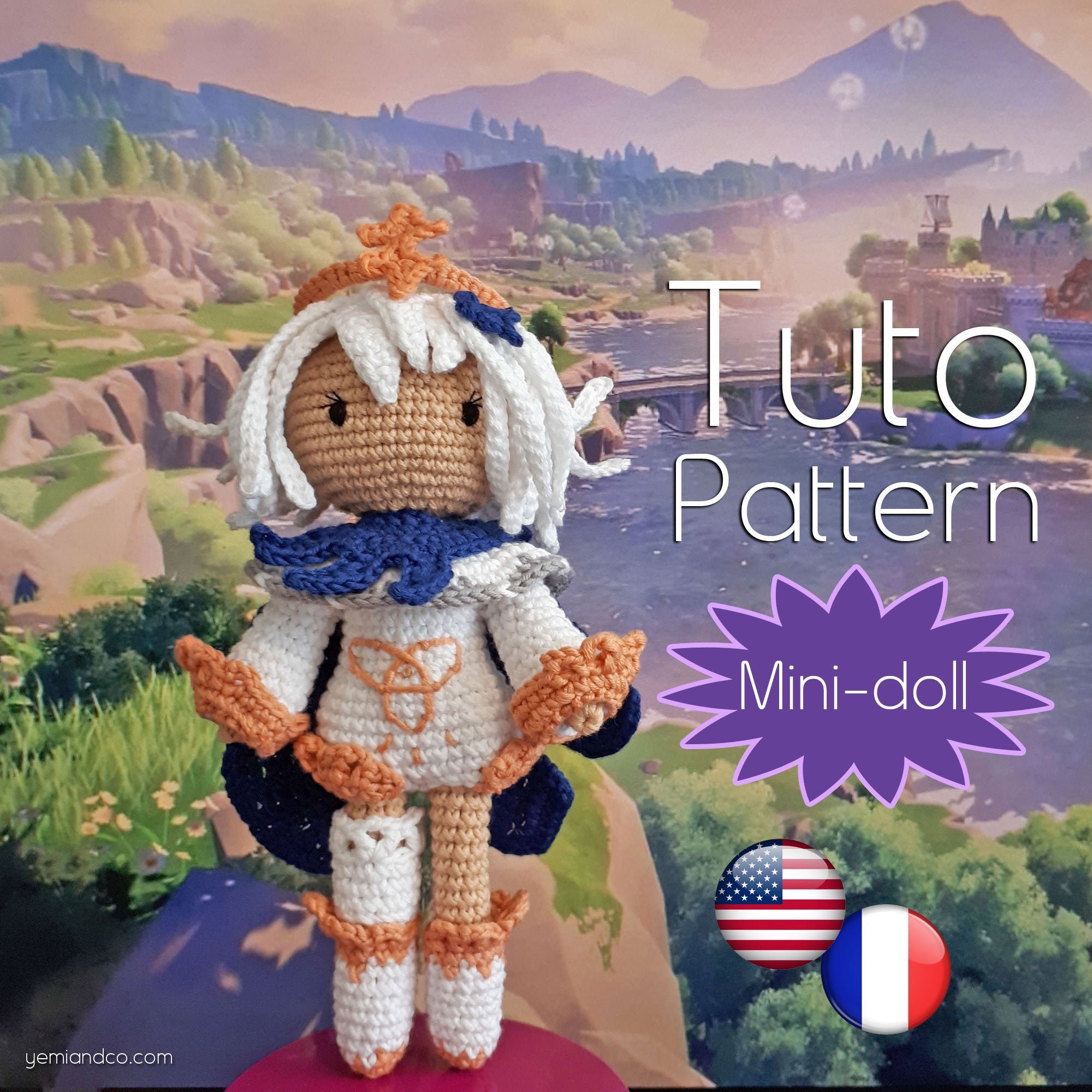 Crochet Pattern: Mini-doll and Her Paimon Cosplay - Etsy