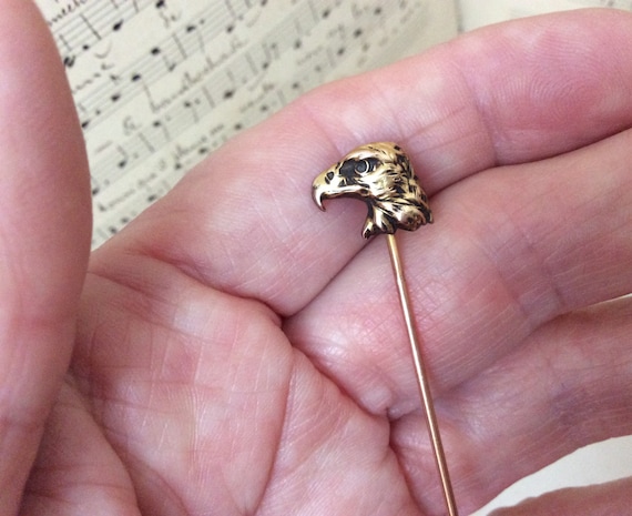 Antique Eagles Head Stick Pin French Brooch Gold Plated Stick Pin Fix Antique Stick Pin Etsy