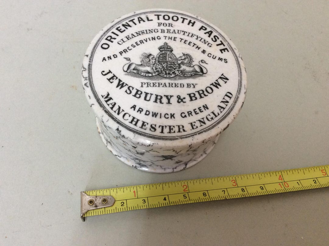 Antique Oriental Tooth Paste Pot Lid and Base, by Jewsbury & Brown ...