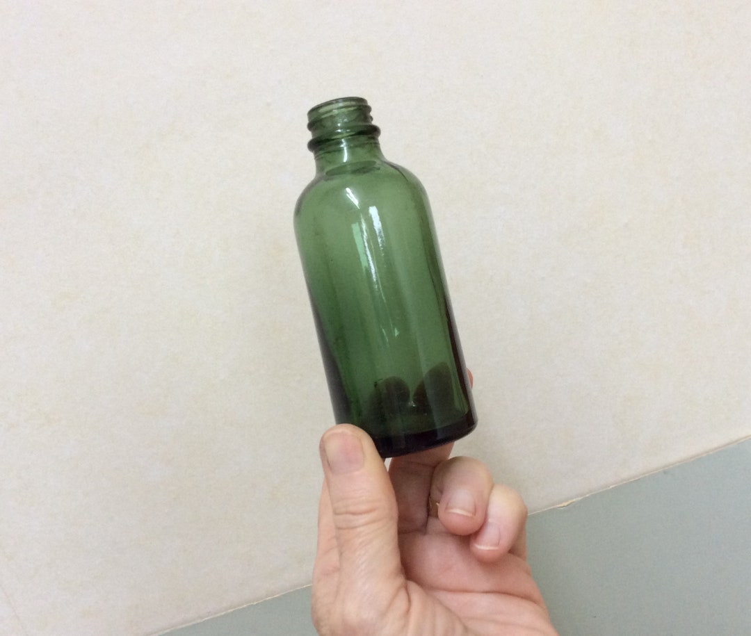Vintage Dark Green Round Poison Bottle - Etsy