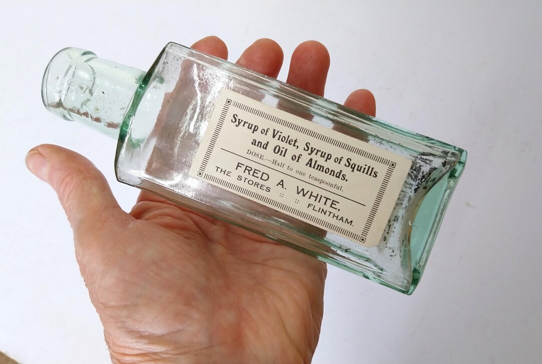 Antique Syrup of Squills Pale Green Bottle 6" With Old Paper Label - Etsy
