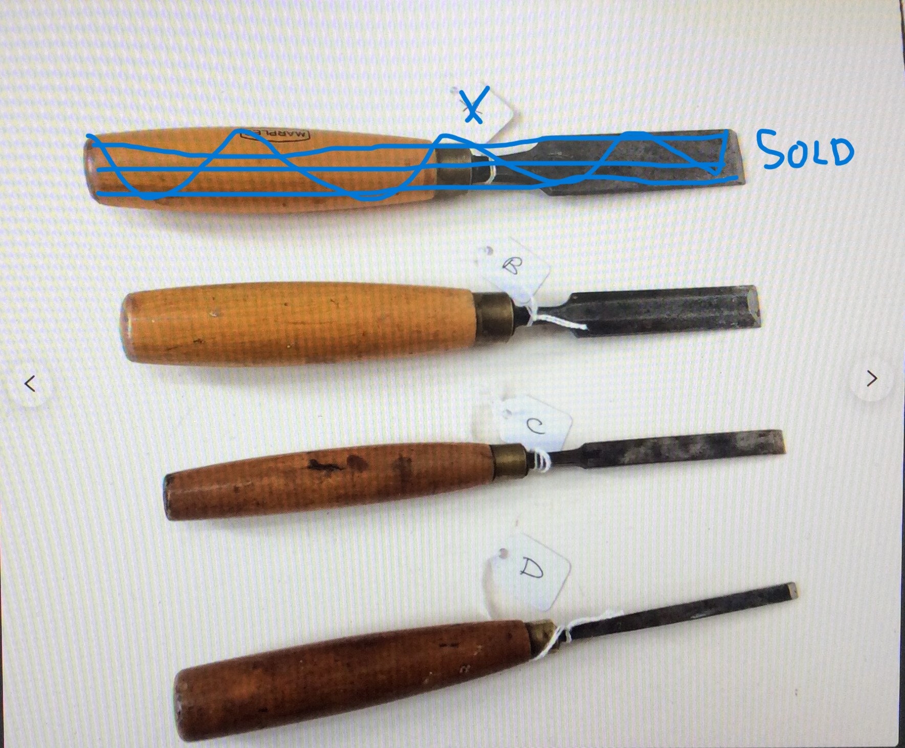 One Vintage Chisel With Boxwood Handle you Choose One.1 - Etsy