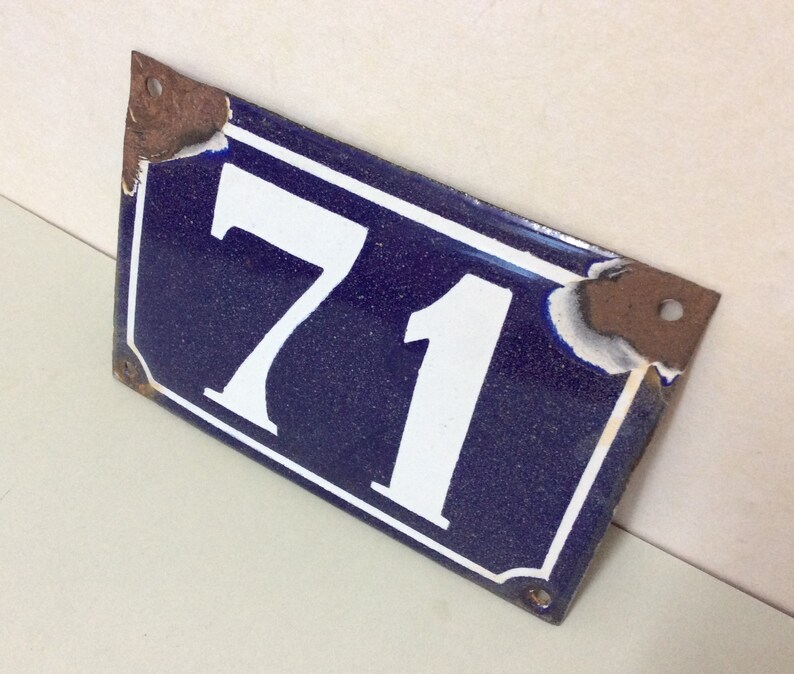 Antique French Enamel House Number Sign Thick Enamel. Number - Etsy