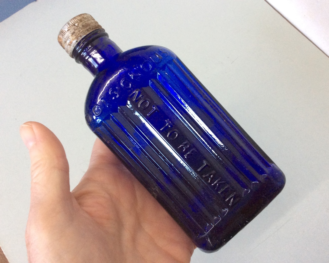 Antique Cobalt Blue Poison Bottle Poisonous Not to Be Taken. - Etsy