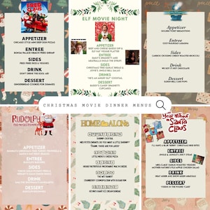 Digital Download 16 Christmas Dinner and a Movie Printable Menus! - Etsy