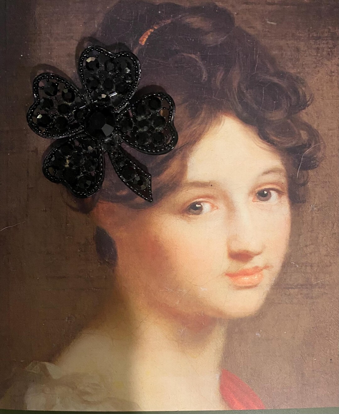 Vintage Goth Black Four Leaf Clover Rhinestone Brooch - Etsy