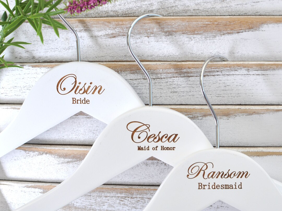 Bridesmaid Dress Hanger, Name Wooden Carving Clothes Hanger, Name ...