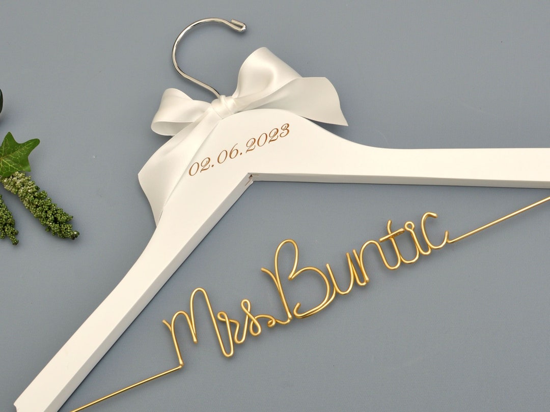 Bridal Hanger, Wedding Name Hanger, Personalized Hanger, Wedding Custom ...