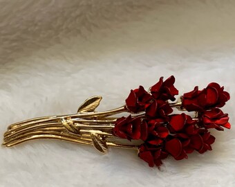 Red Brooch Bouquet - Etsy