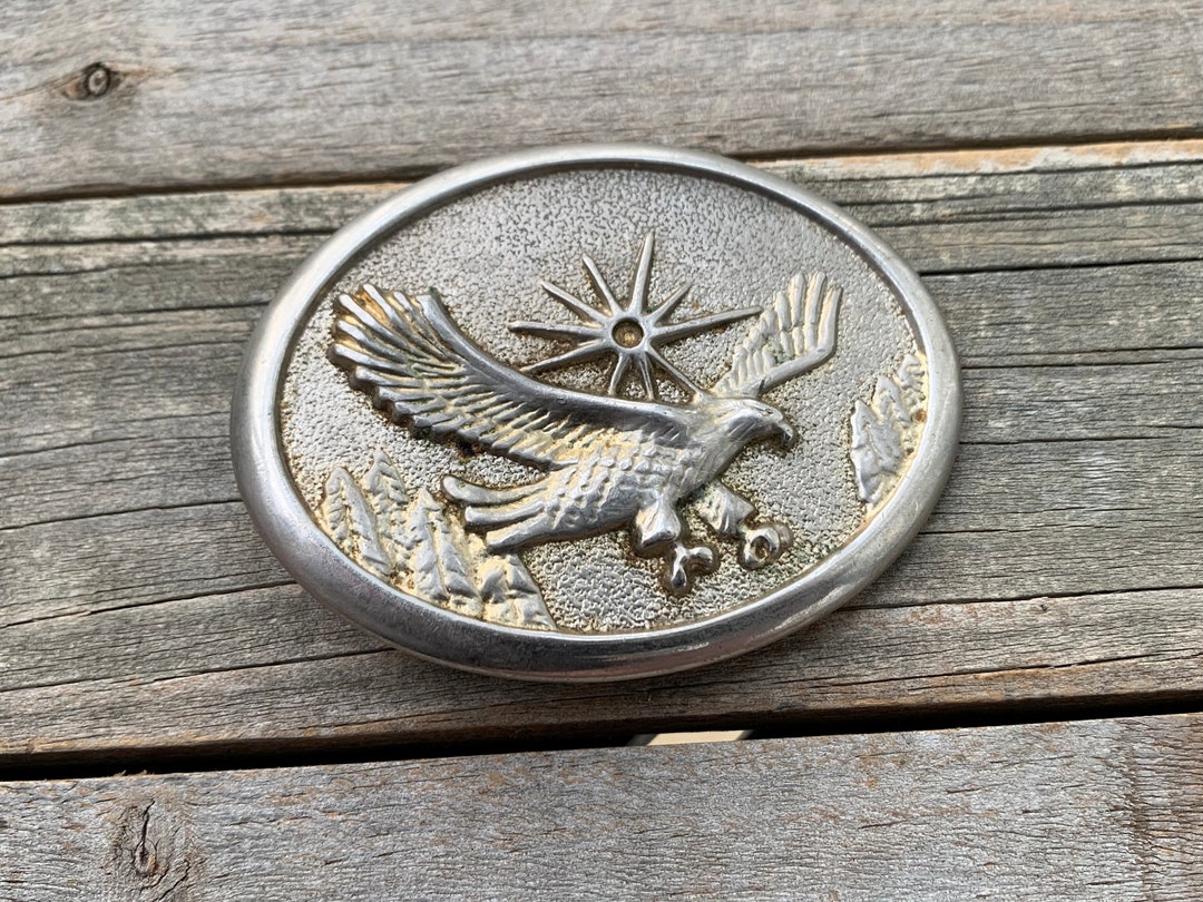 Vintage Eagle Belt Buckle Vtg Belt Buckle With Eagle Design - Etsy