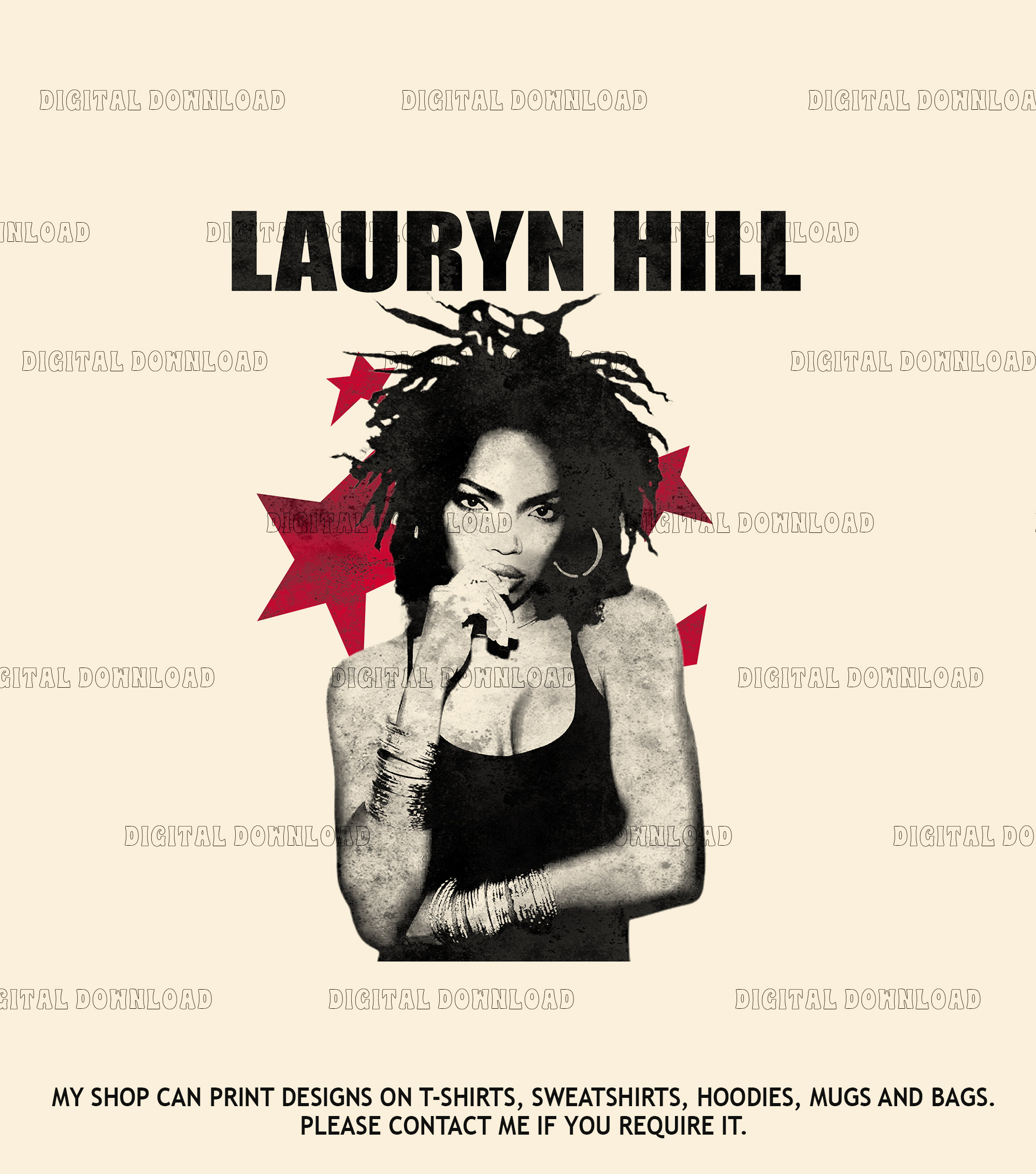 Lauryn Hill Png, Vintage Lauryn Hill Png, Rock Pop Music Png, Gift for ...