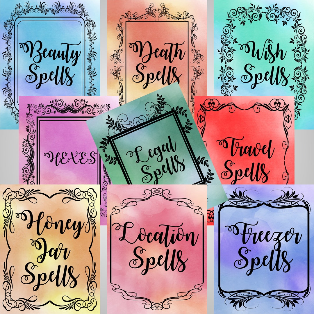 Printable Spell Title Pages for Book of Shadows BOS Journal Spellcraft ...