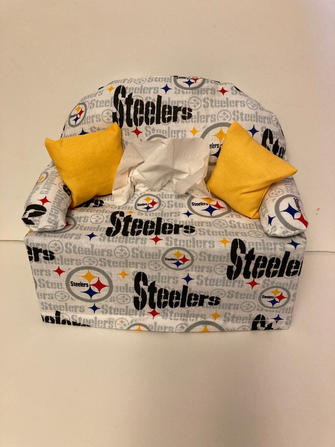 Sofa Tissue Box Cover-- Pittsburgh Steelers on White - Etsy