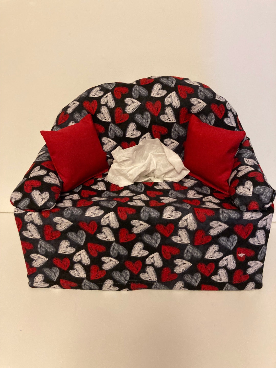 Sofa Tissue Box Cover- Hearts - Etsy