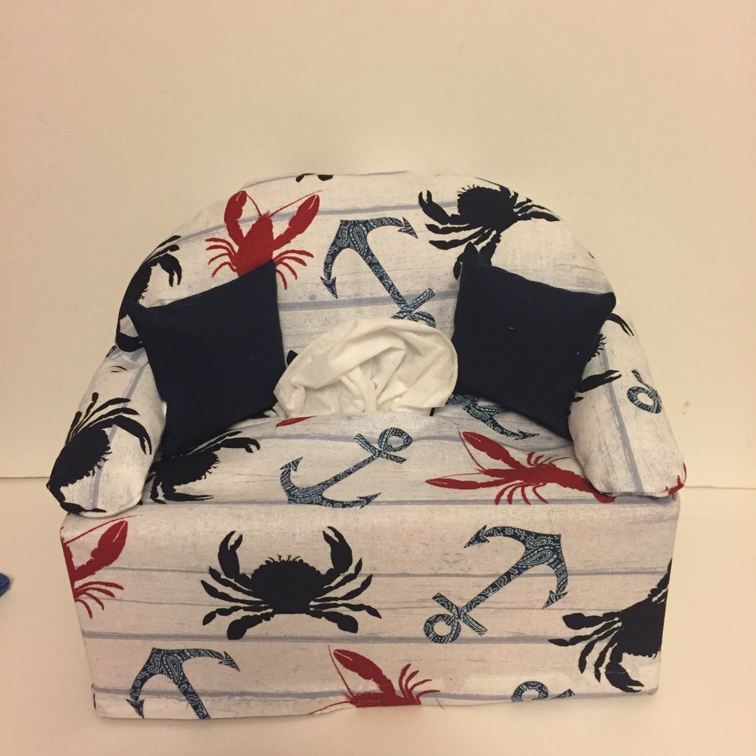 Sofa Tissue Box Cover--ocean,beach,seashore,lobsters, Crabs, Anchors - Etsy