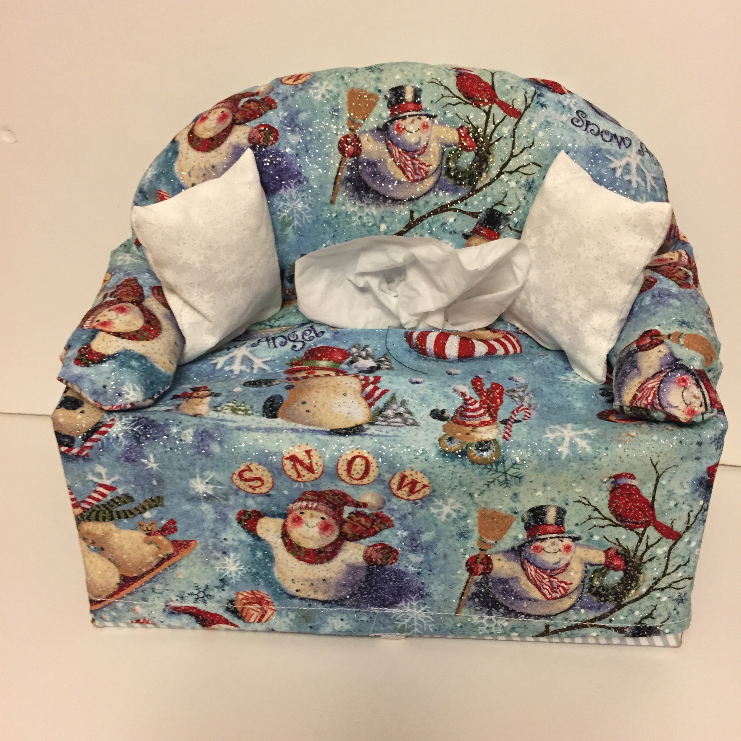 Sofa Couch Tissue Box Cover Snowmen | Etsy