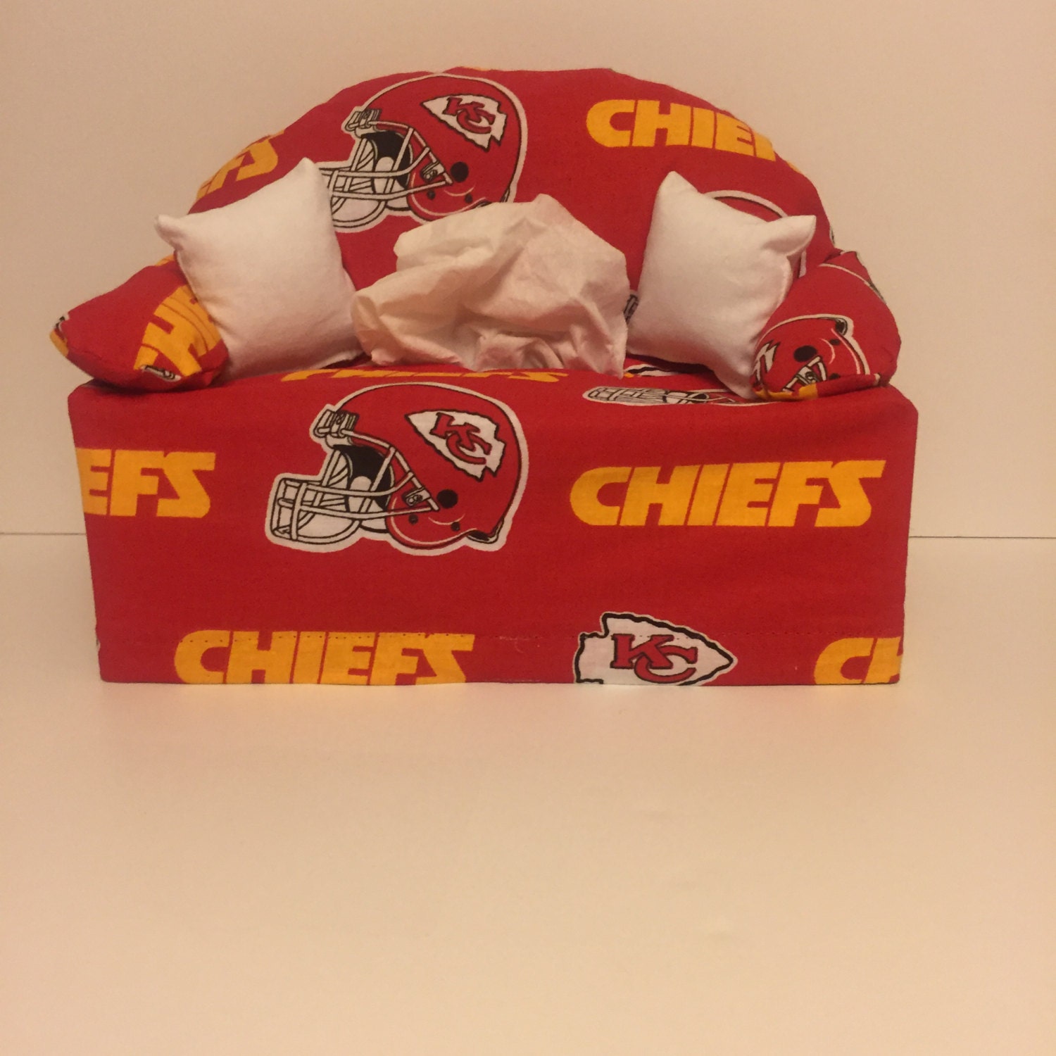 Sofa tissue box cover Kansas City Chiefs | Etsy