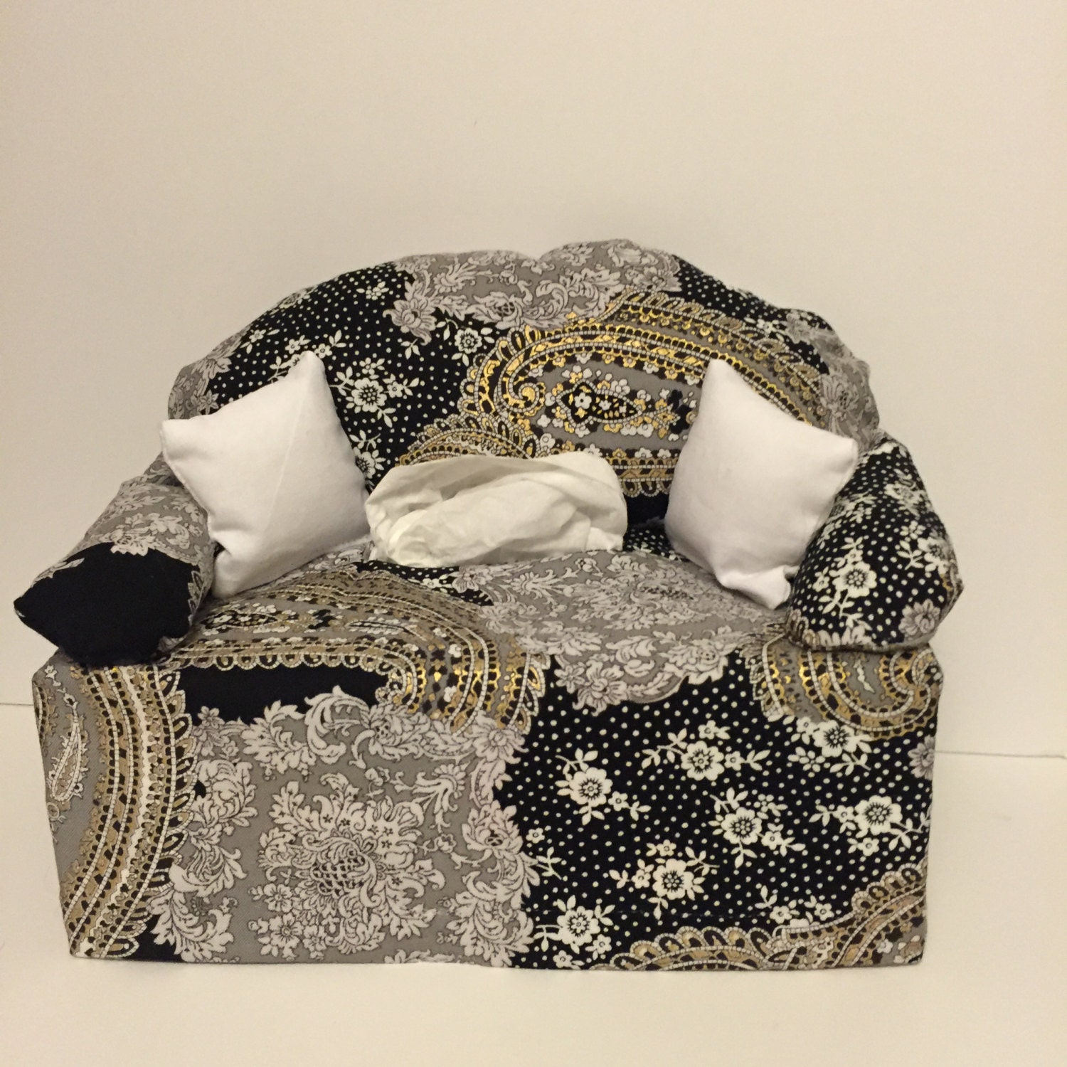 Sofa Tissue Box Cover Elegant Gold,black,gray - Etsy