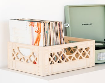 Record Storage // Wooden Milk Crate // Vintage Inspired Milk Crate ...