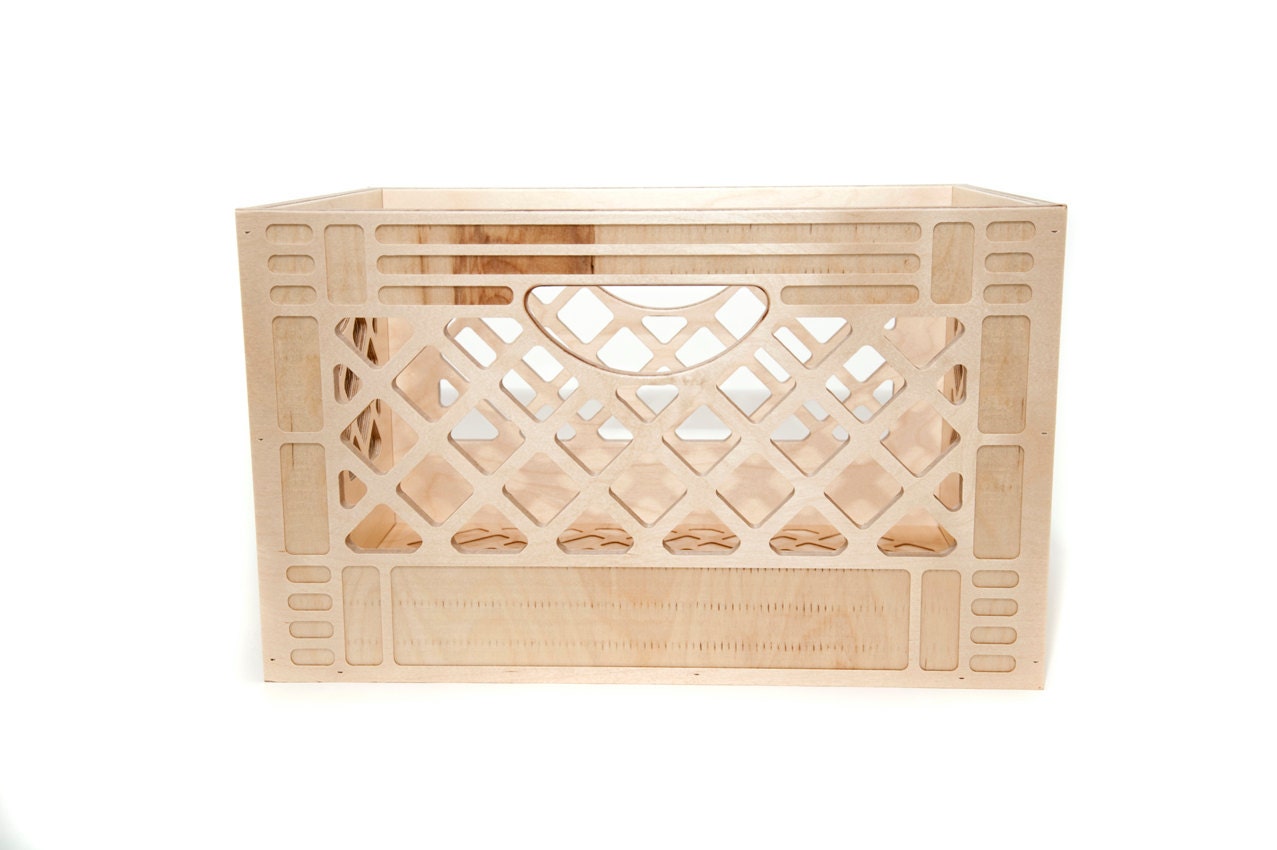 Record Storage // Wooden Milk Crate // Vintage Inspired Milk - Etsy