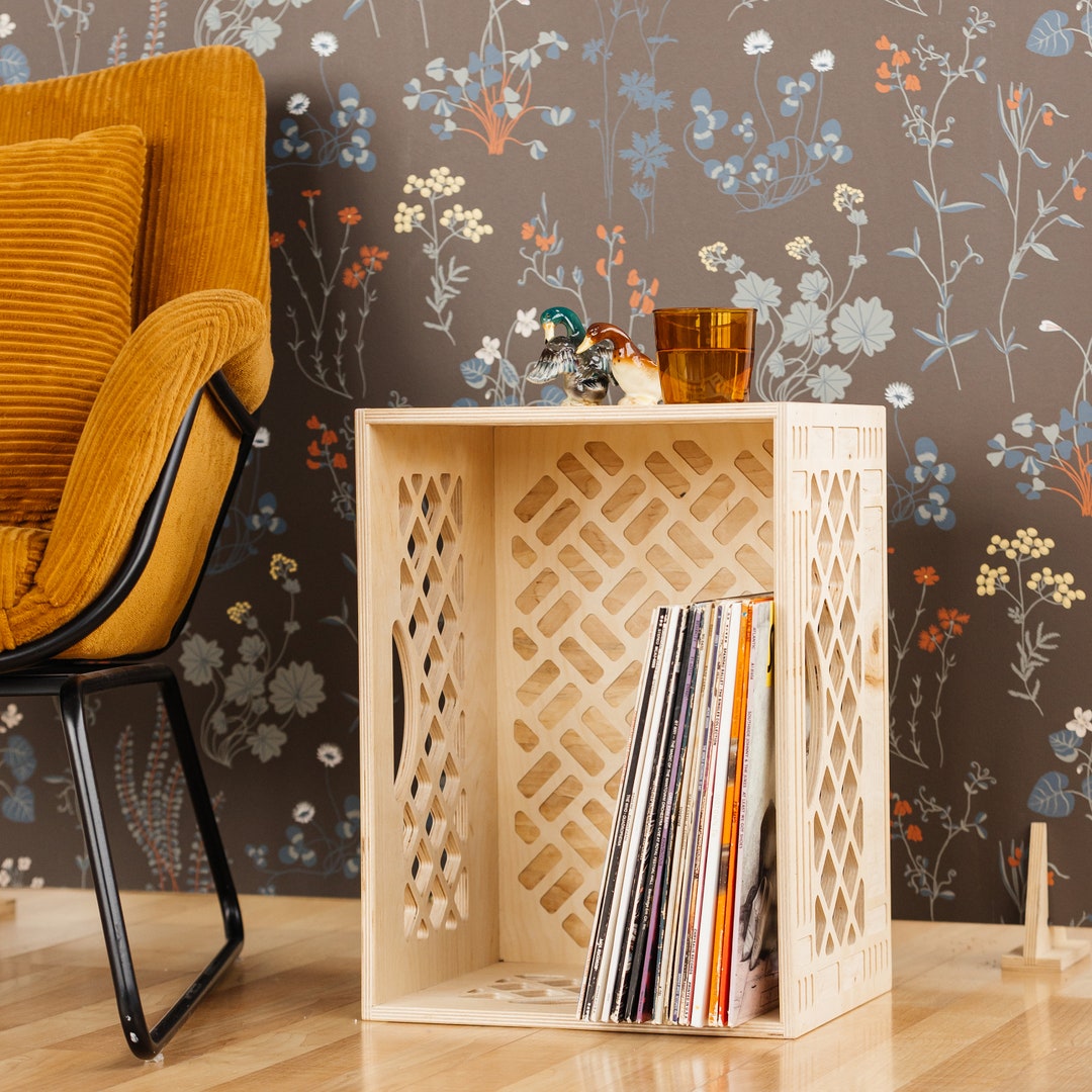 Record Storage // Wooden Milk Crate // Vintage Inspired Milk Crate ...