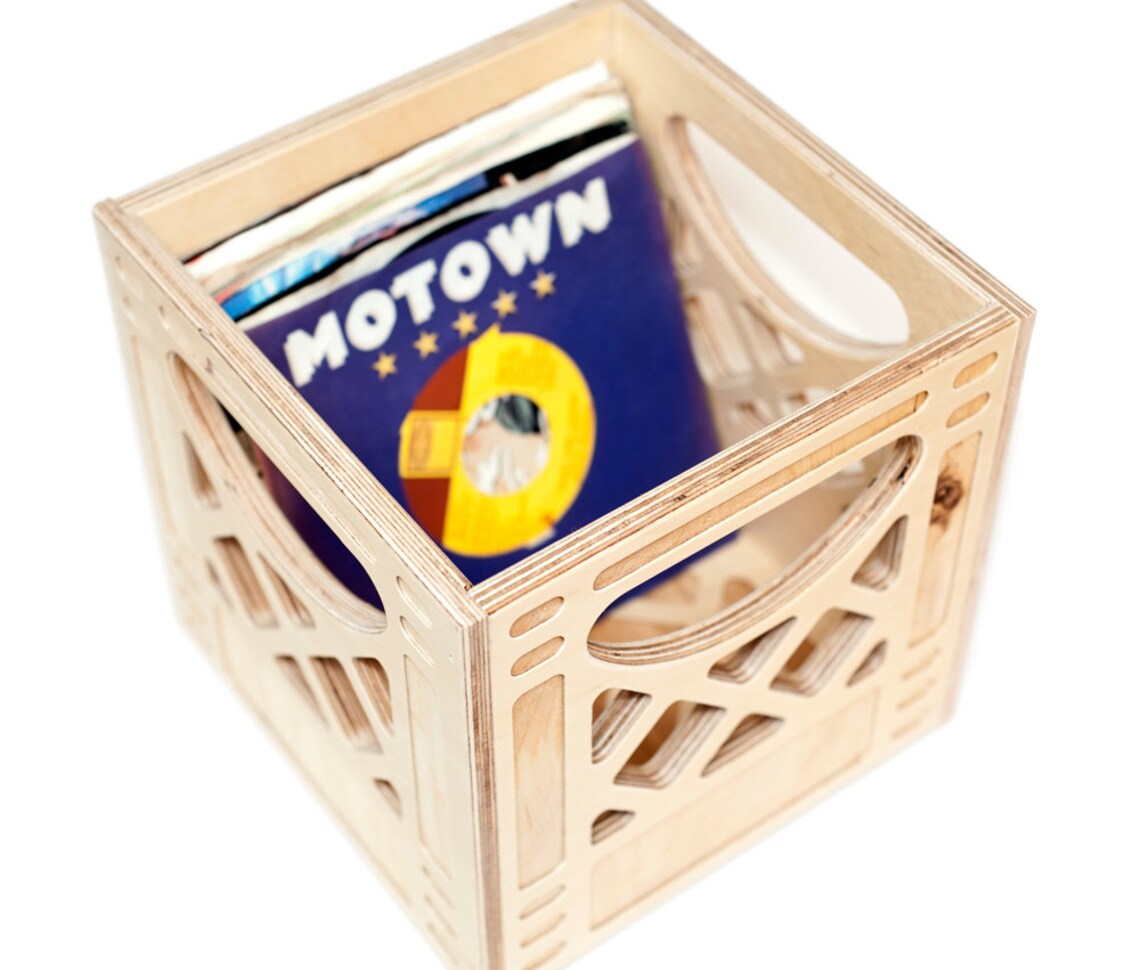 Mini Wooden Milk Crate // Planter // Record Storage // 45 - Etsy