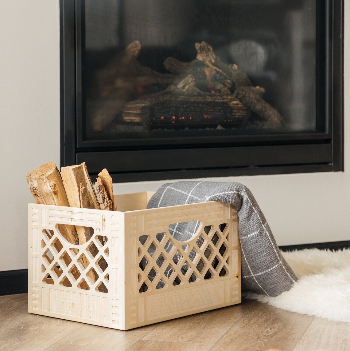 Record Storage // Wooden Milk Crate // Vintage Inspired Milk - Etsy