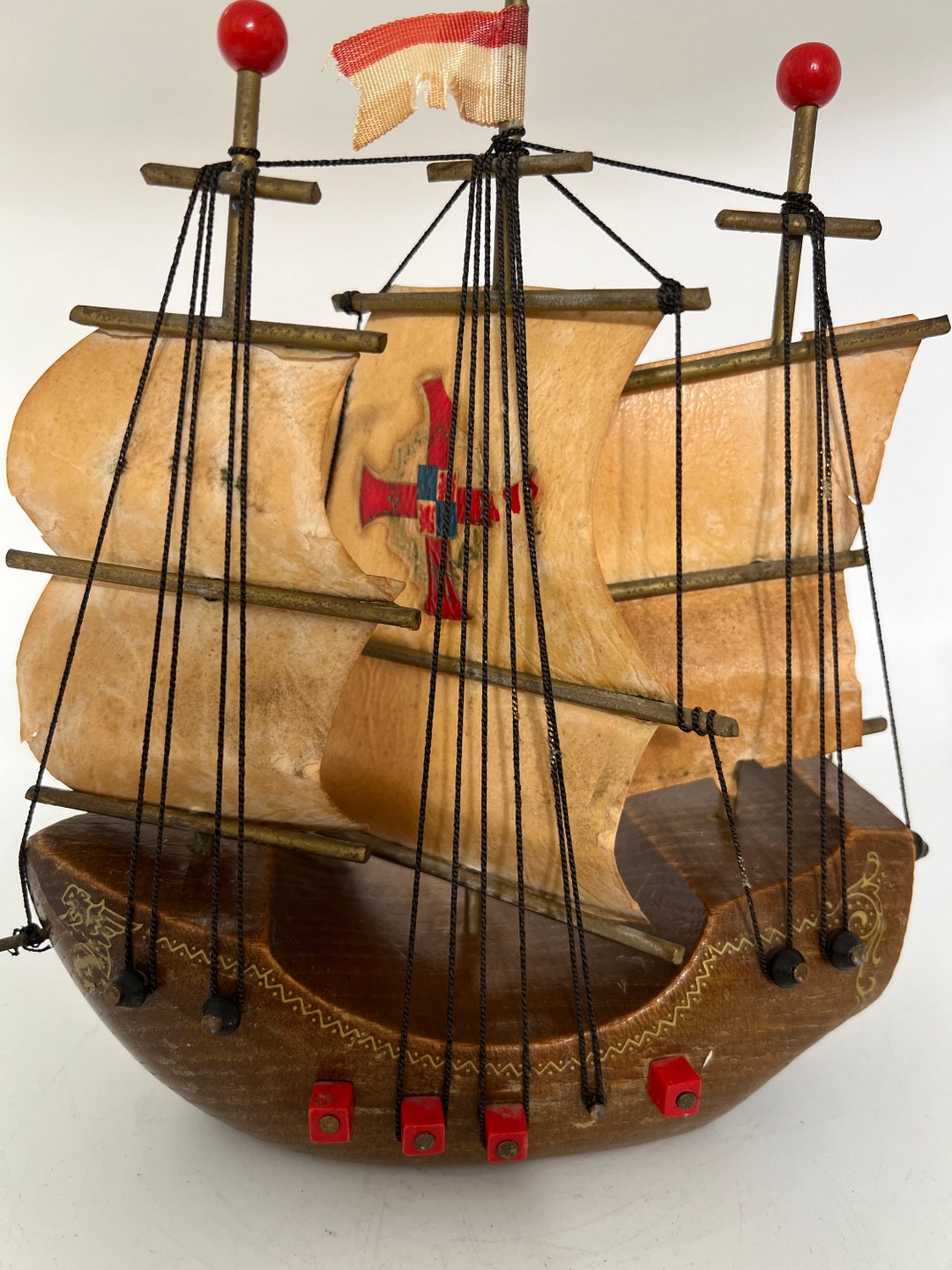 Vintage Small Wood Ship, Santa Maria Ship, 6" X 2.5" - Etsy