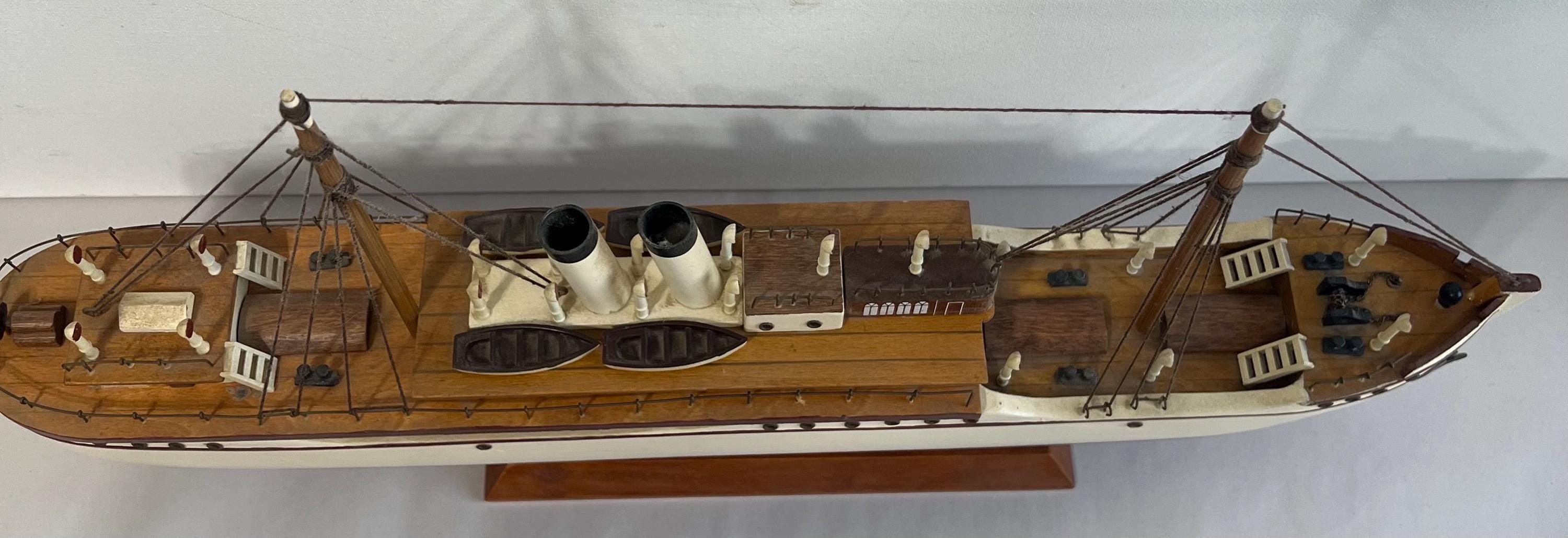 Vintage Model Ship 20 , Tramp Steamer, Handcrafted Wooden Ship by Dean ...