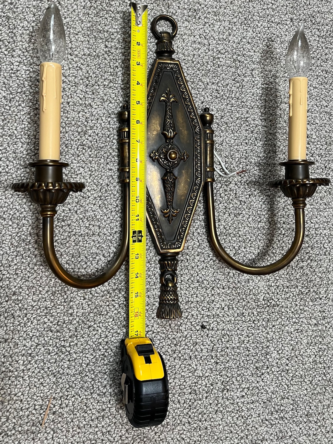 Vintage Wall Sconce, Hardwired Metal 2 Arm - Etsy