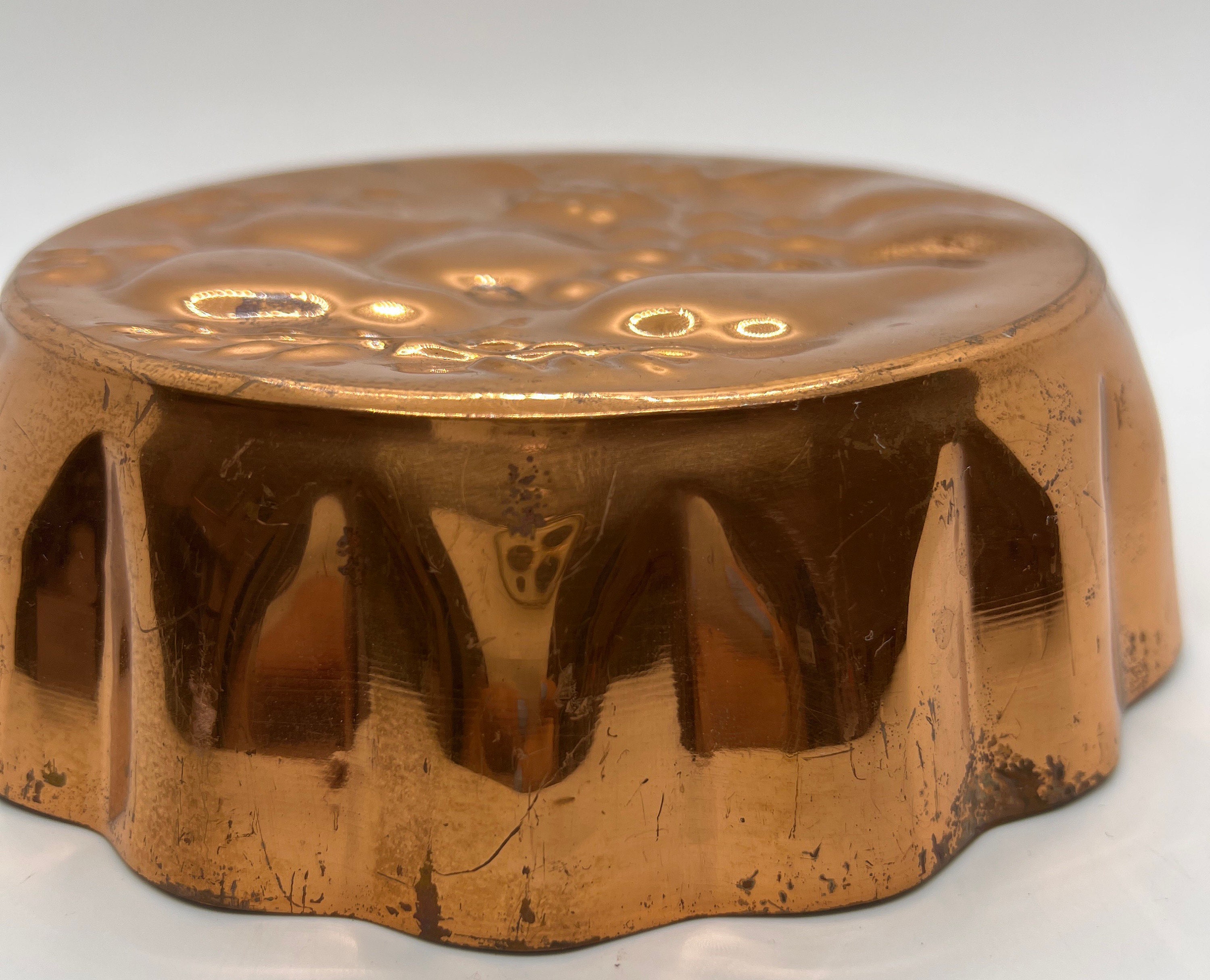 Vintage Copper Jell-o Mold, Original Patina, 7 Round, Solid Copper Made ...