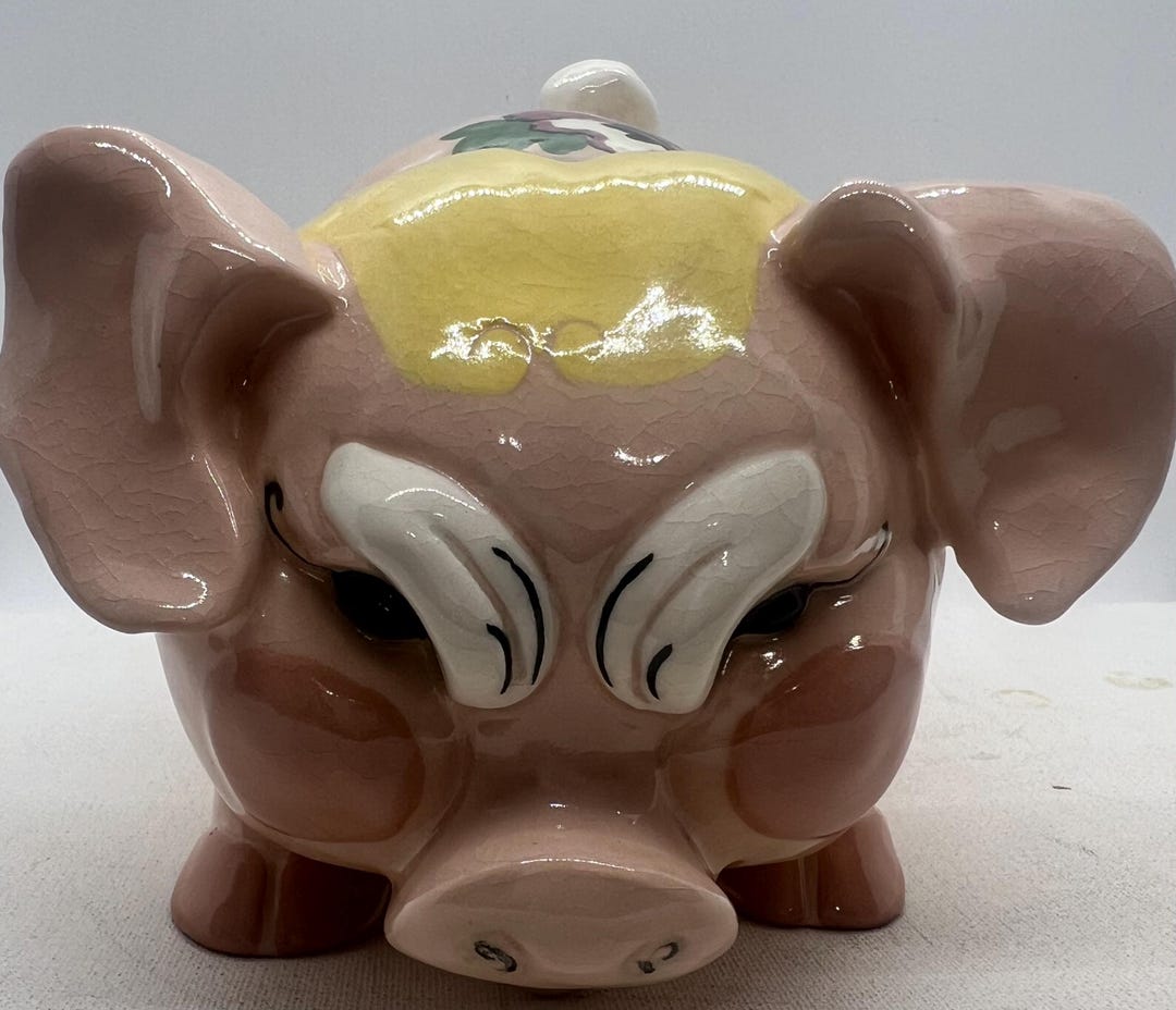 Vintage Kay Finch Pink Pig Figurine: Hand-painted California Art ...