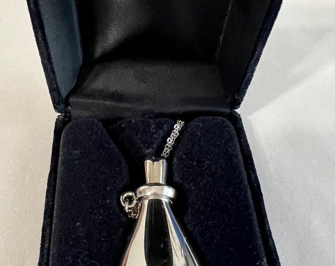 Vintage Halston Fragrance Elsa Peretti Silver Perfume Bottle Necklace ...