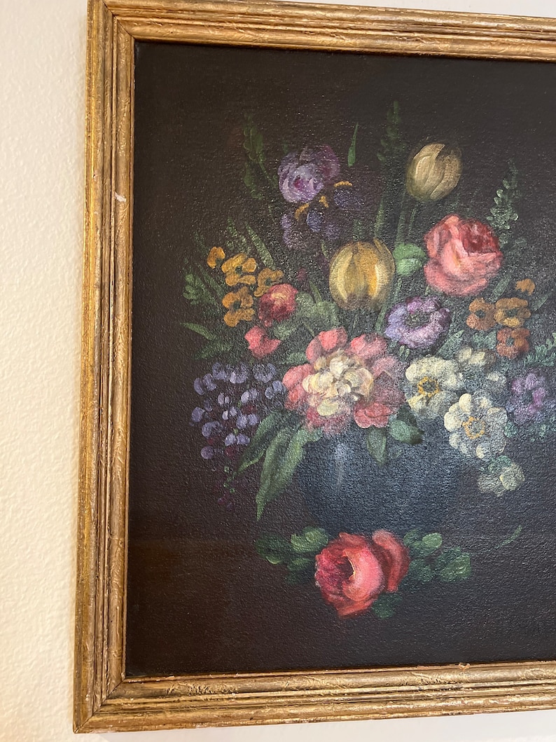 Vintage Floral Oil Painting by H.L. Sanger, 1900s, Framed - Etsy