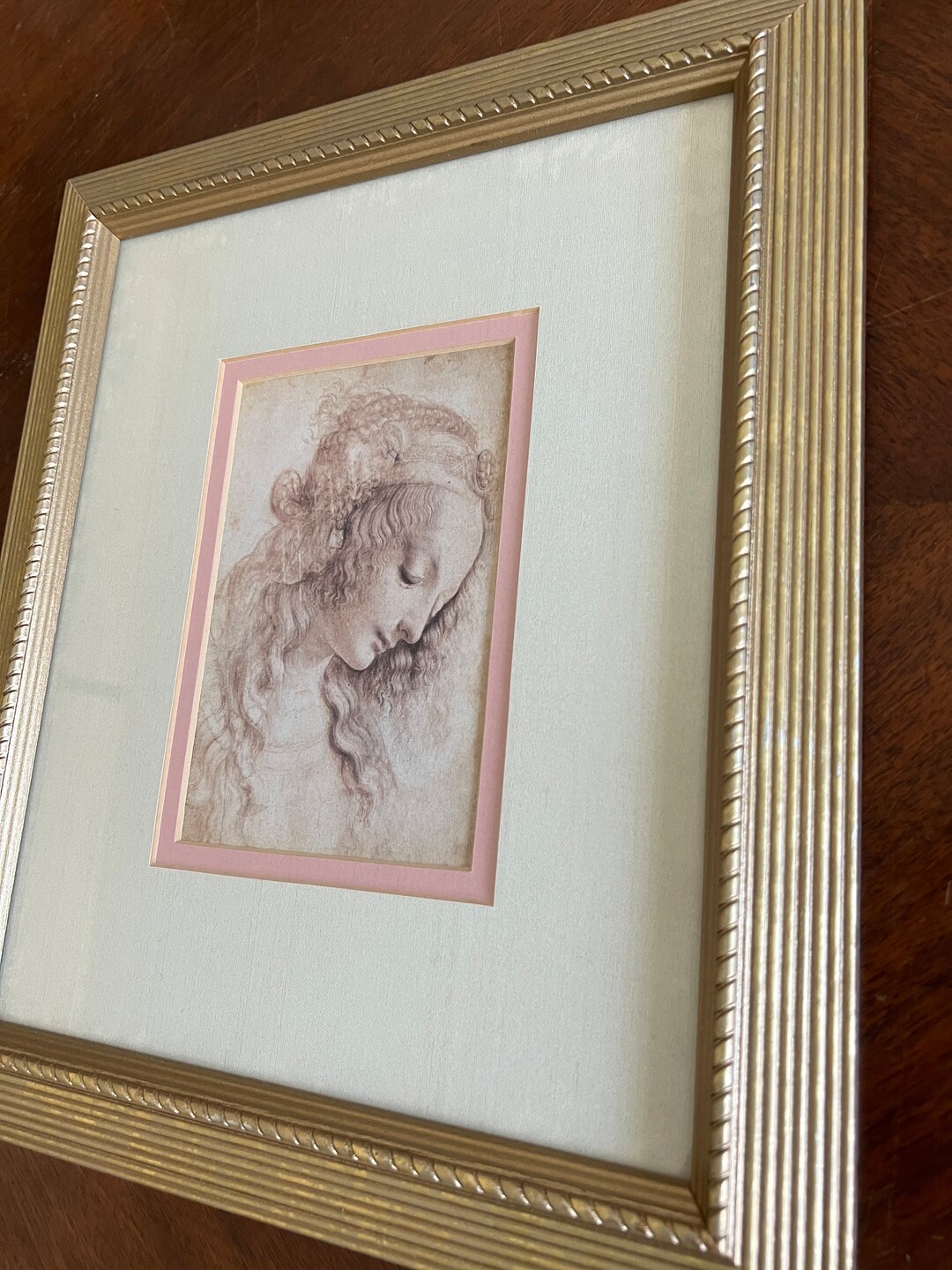 Leonardo Da Vinci Framed Art Print: Testa Di Donna, Gold Frame - Etsy