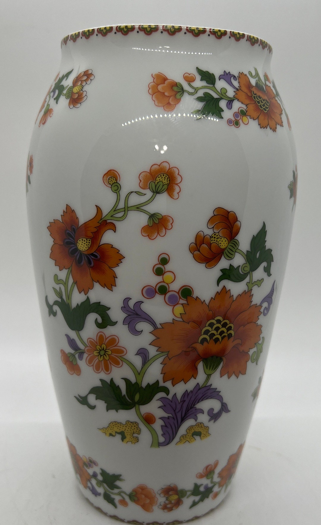 Limoges France Porcelain Vase, Orange Poppy Flowers, 8", Vintage ...
