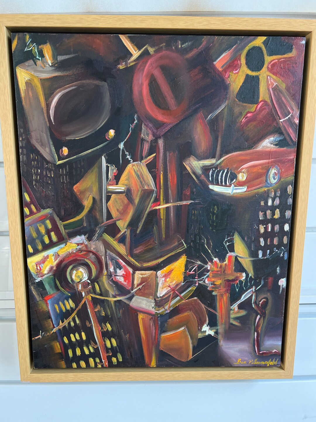 Original Art, Modernist Painting, Cubist Style, Acrylic Painting ...