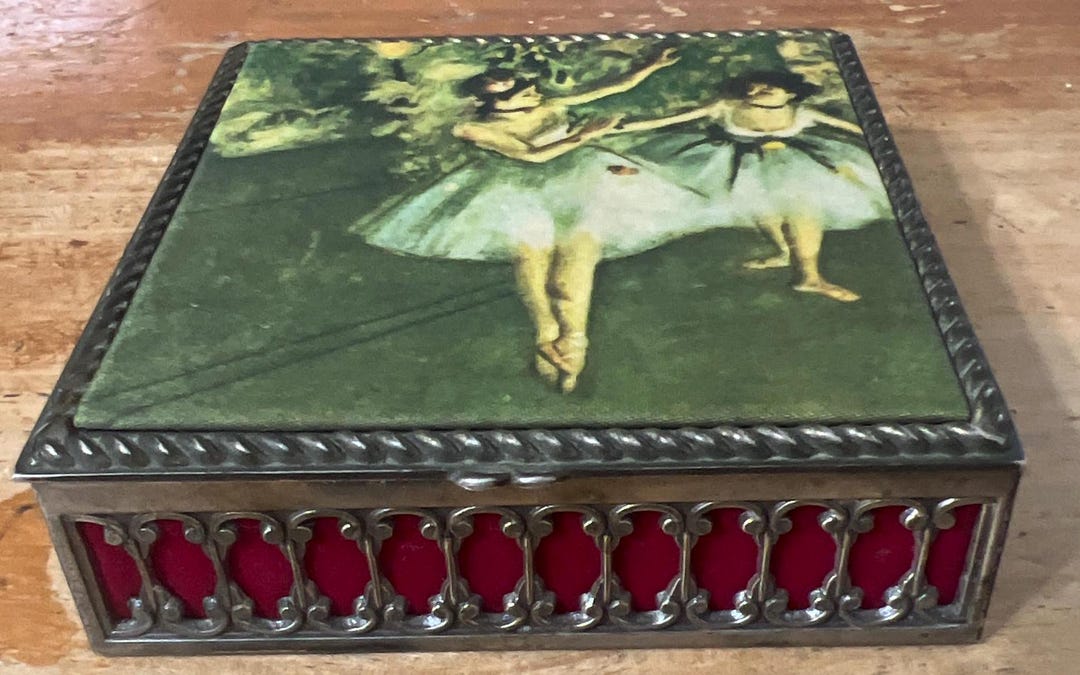 Vintage Ballerina Trinket Box, Silver Plated With Fabric Top, 4" X' X 1 ...