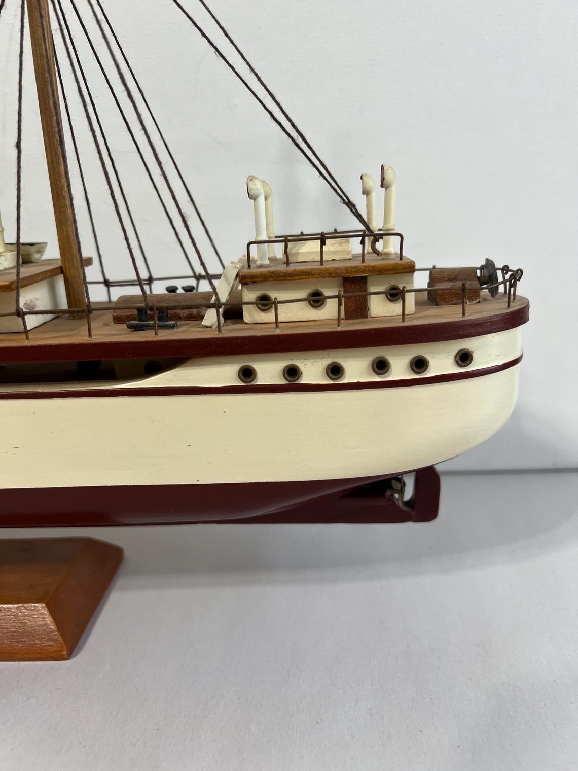 Vintage Model Ship 20 , Tramp Steamer, Handcrafted Wooden Ship by Dean ...