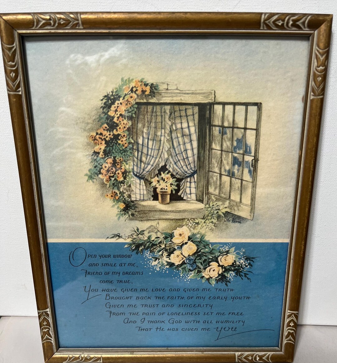 Vintage Friendship Poem Framed Print, Vintage Frame, Vintage Framed Art ...