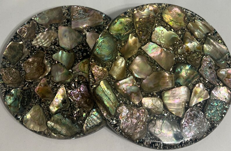 Vintage Resin Abalone Shell Trivet Plate: Mid Century Decor - Etsy