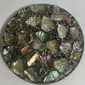 Vintage Resin Abalone Shell Trivet Plate: Mid Century Decor - Etsy
