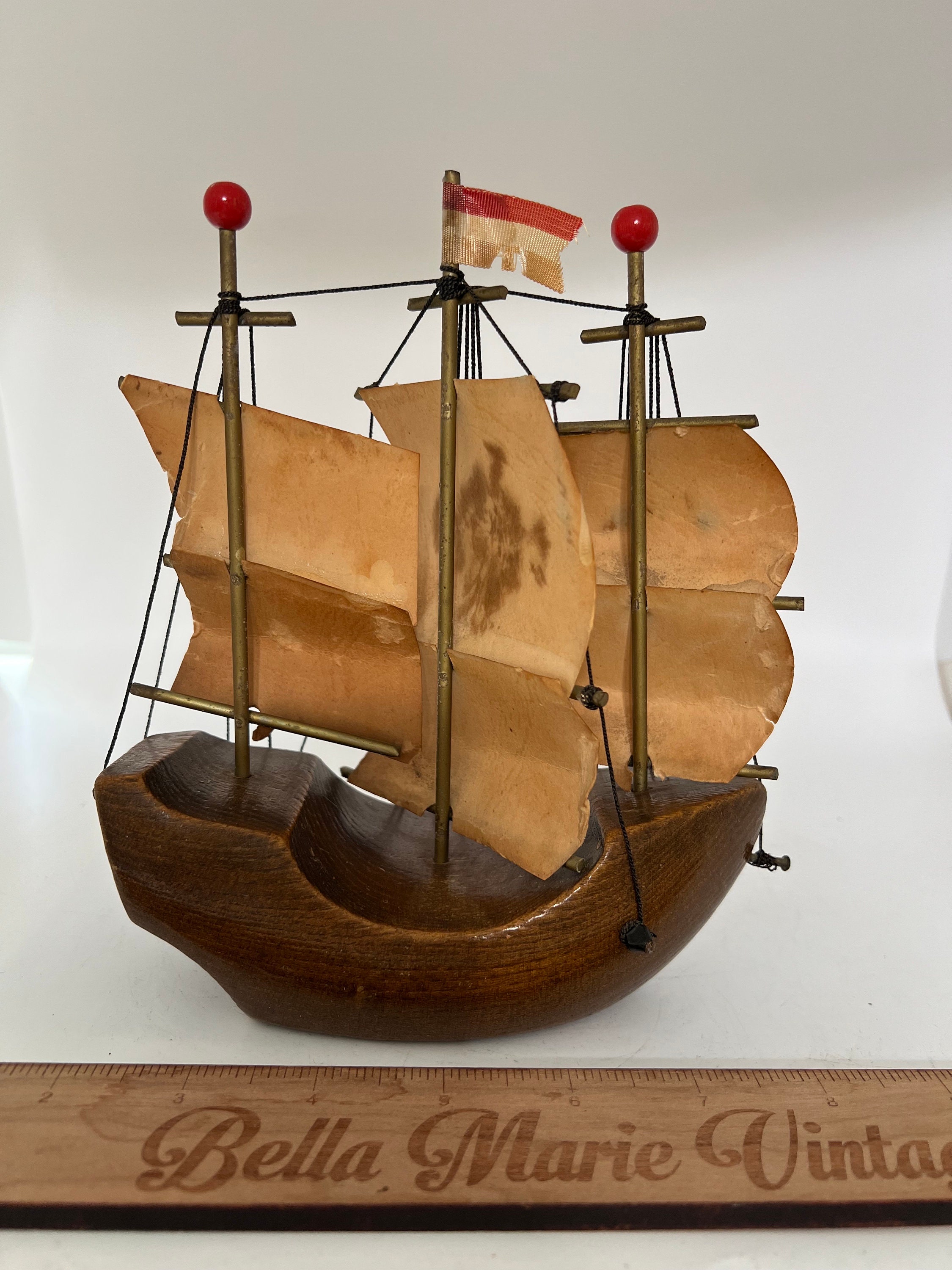 Vintage Small Wood Ship, Santa Maria Ship, 6 X 2.5 - Etsy